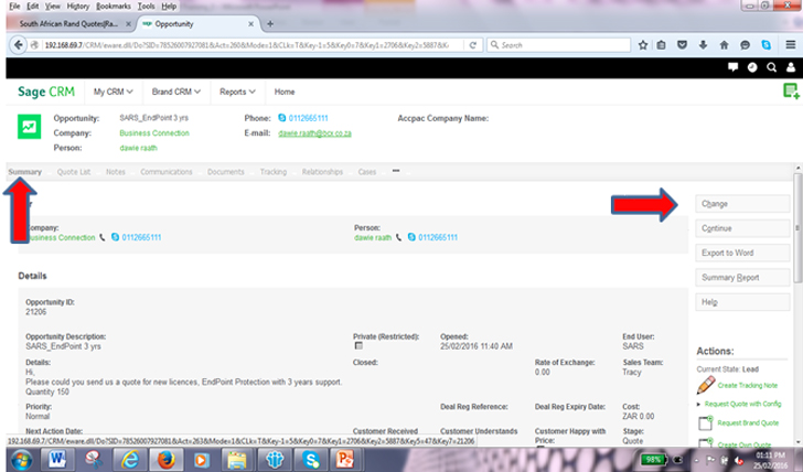 Section 8: Loading a Quote on CRM - Skill Centre