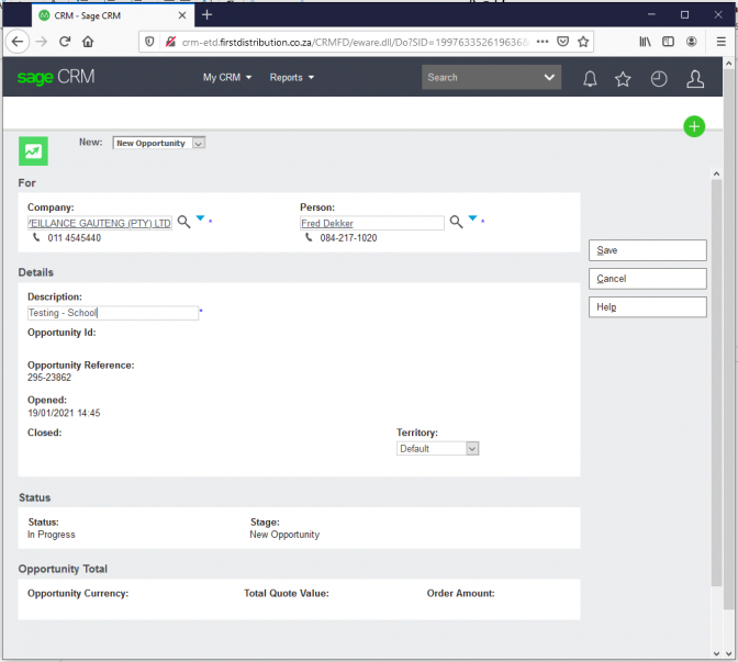 1. How To Open An Opportunity On CRM - Skill Centre