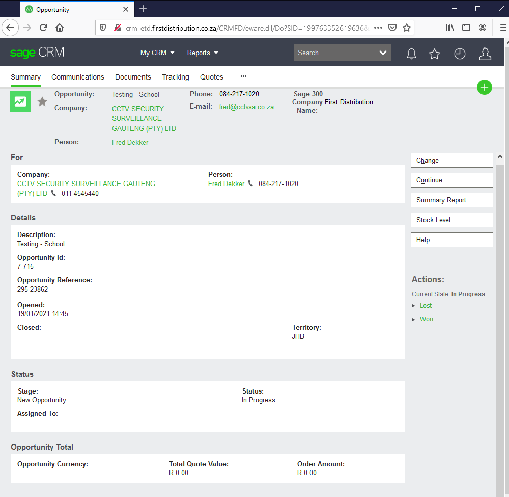 1. How To Open An Opportunity On CRM - Skill Centre