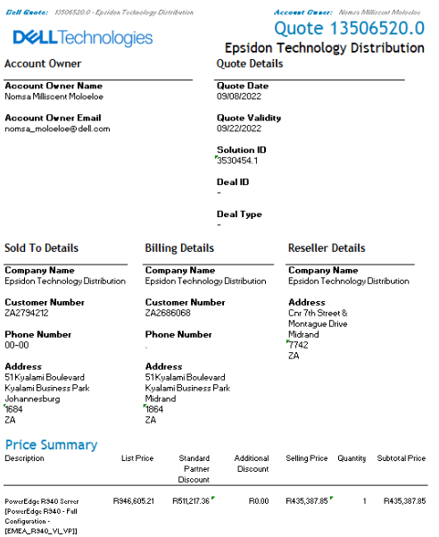 DELL CRM, Quote Process - Skill Centre
