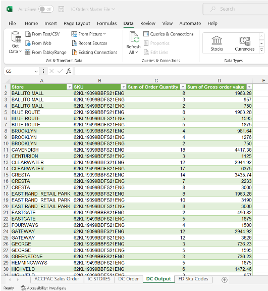 Kaspersky How to use IC Orders Master File - Skill Centre