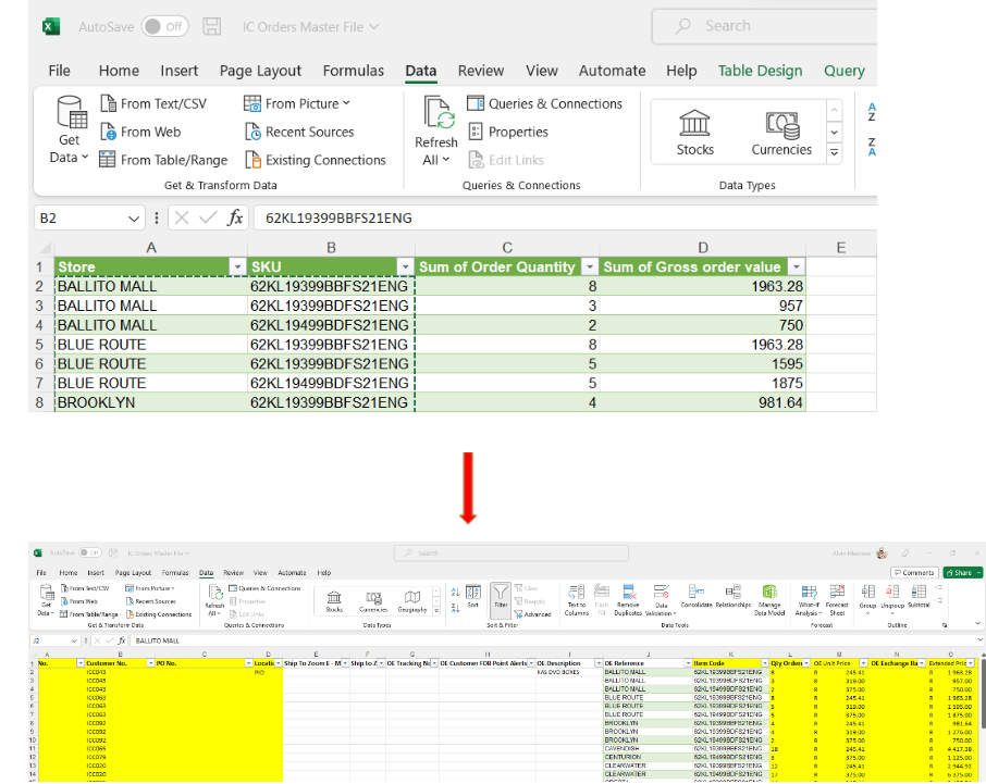 Kaspersky How to use IC Orders Master File - Skill Centre